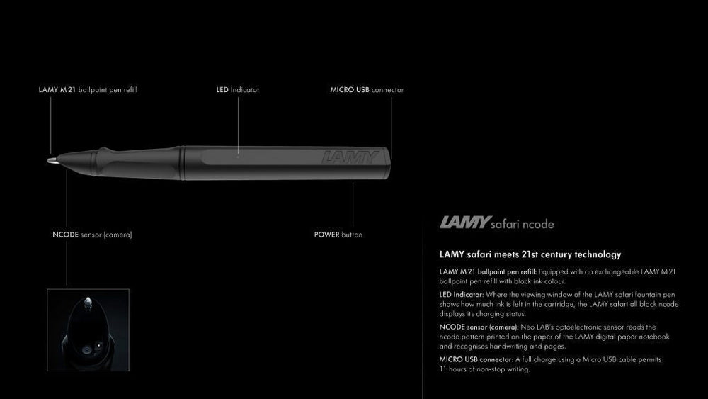 Set LAMY Safari All Black ncode - Smartpen & Carnet numérique